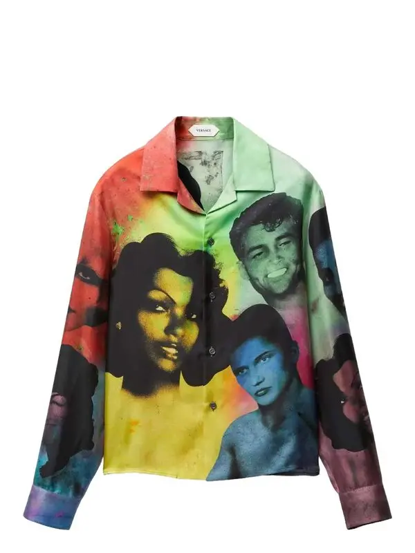 Versace Slim-fit Printed Silk Twill Shirt - Multicolor