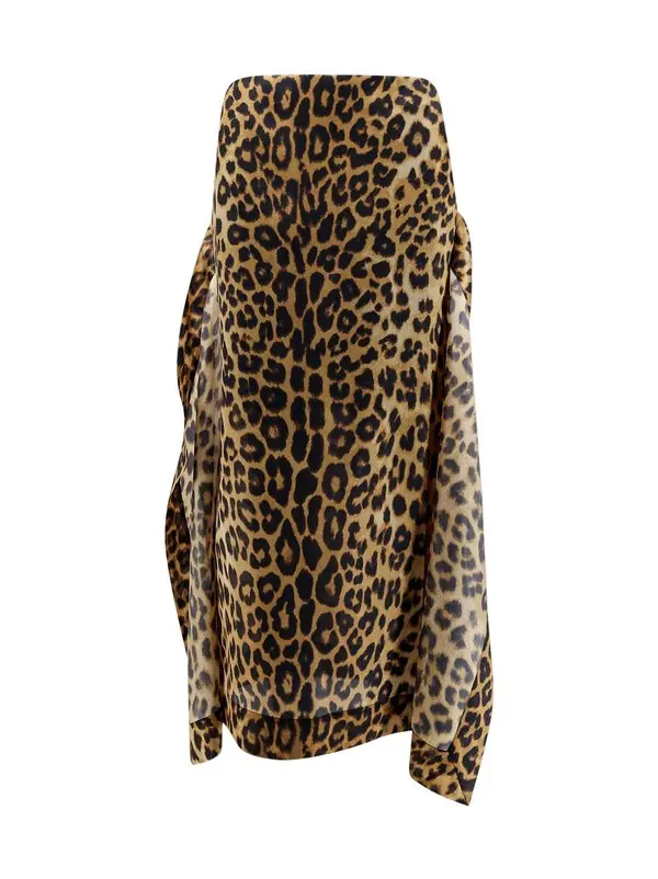 Alberta Ferretti Silk Skirt With Animal Print - Multicolor