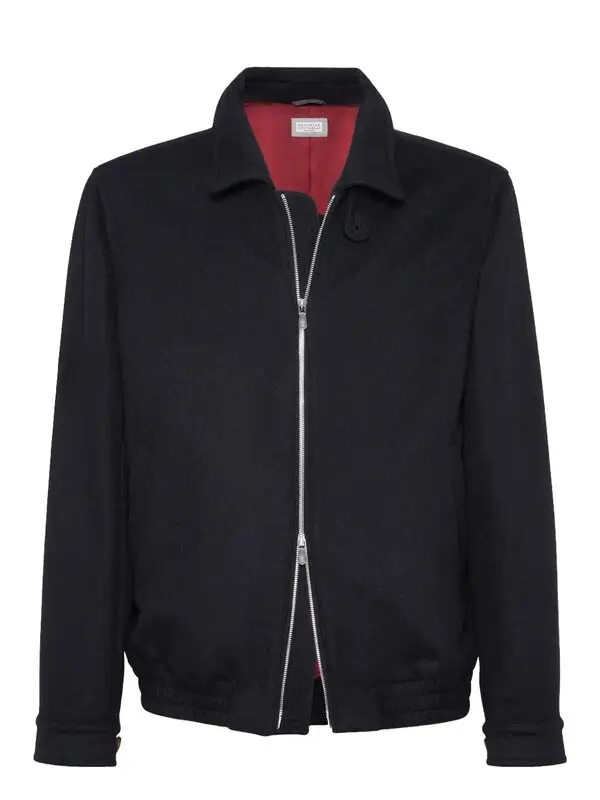 Brunello Cucinelli Wool Bomber Jacket - Black