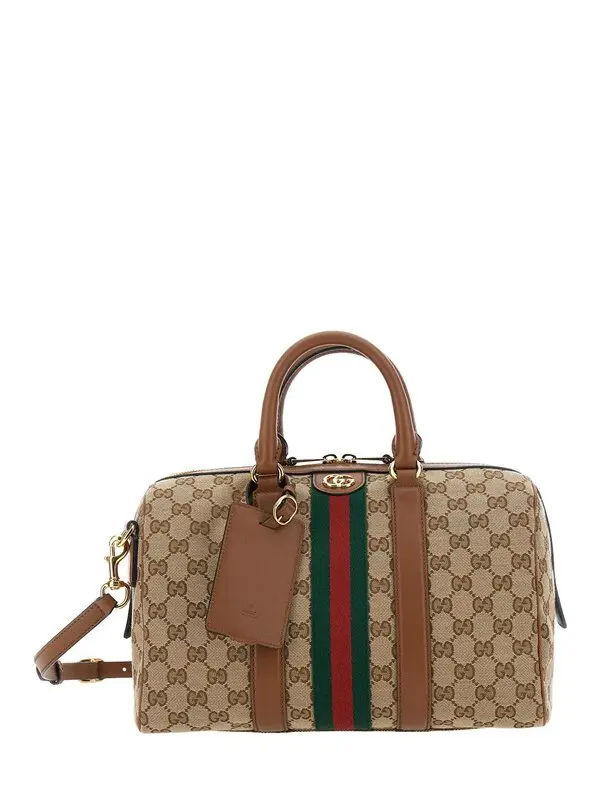 Gucci Ophidia Monogrammed Canvas And Leather Handbag - Multicolor