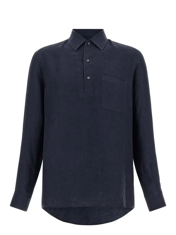 Zegna Polo Oasi Lino - Blue