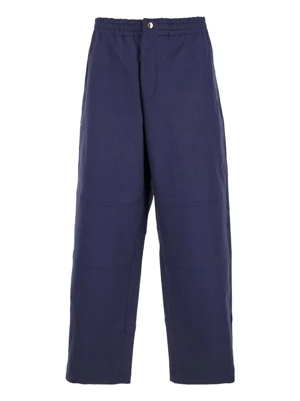 Moncler Cotton Stretch Pants With Logo Patch - Multicolor