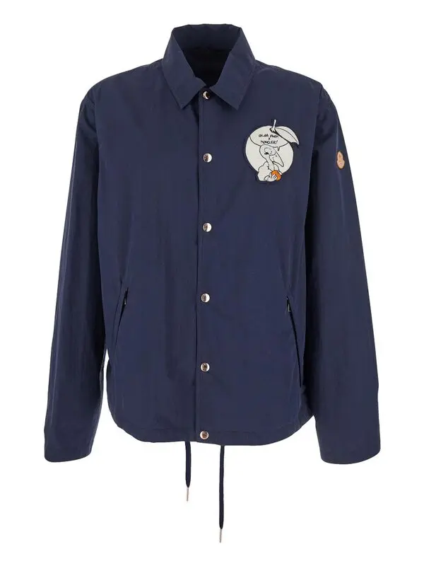 Moncler Cotton Blend Jacket With Graphic Patch - Multicolor