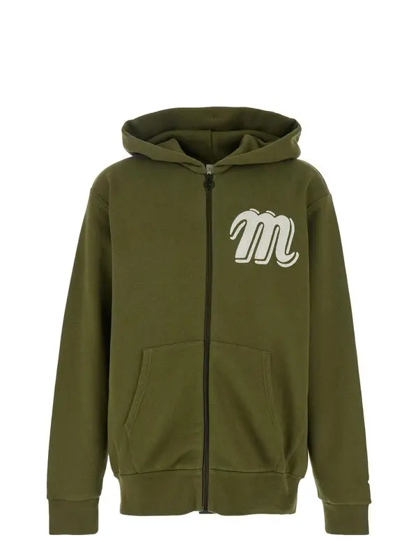 Moncler Zip-up Sweatshirt With Monogram Embroidery - Multicolor