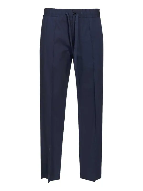 Valentino Garavani Classic Pleated Cotton Trousers - Blue