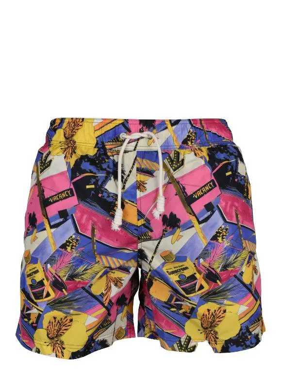 Palm Angels Printed Swim Shorts - Pink