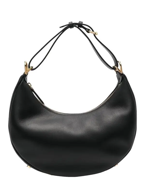 Fendi Logo Hobo Bag - Black