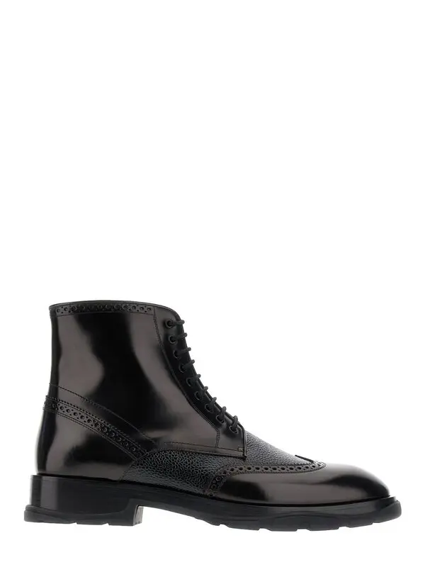 Alexander McQueen Lace-up Leather Boots - Multicolor