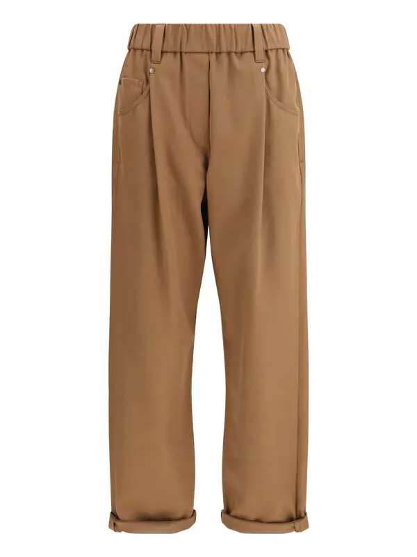 Brunello Cucinelli Cotton Tailored Pants - Brown