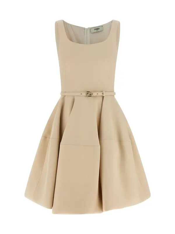 Fendi Wool Silk Blend Mini Dress - Pink
