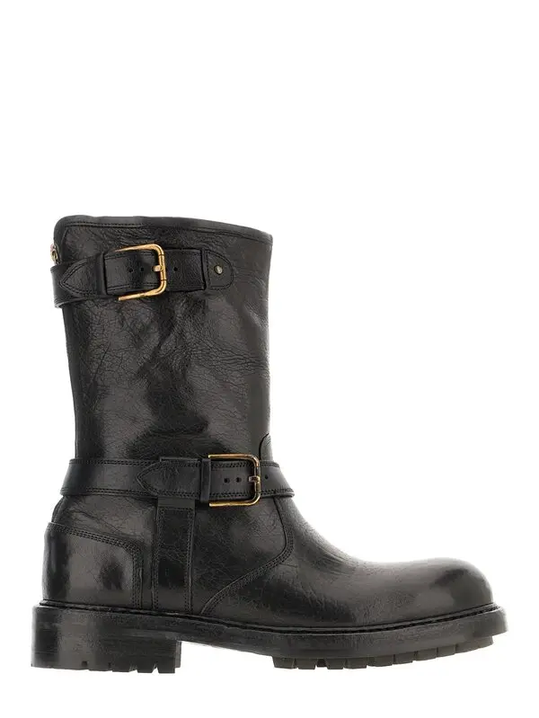 Dolce & Gabbana Buckled Zip Up Boots - Multicolor