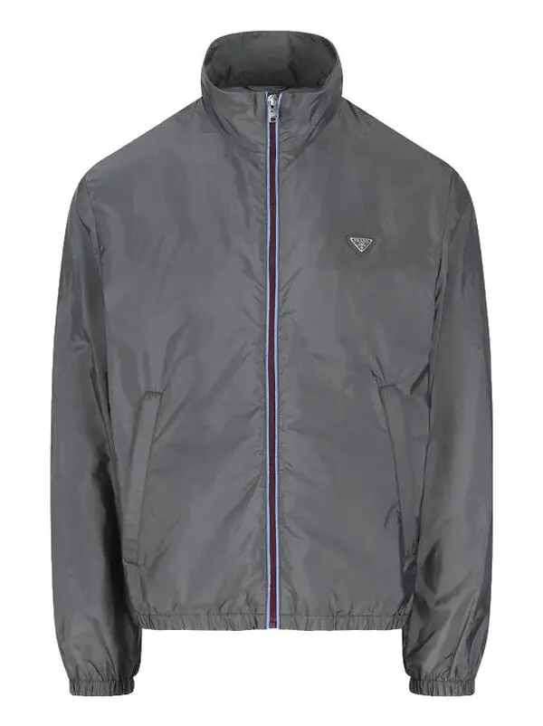 Prada Re-nylon Zip-up Jacket - Gray