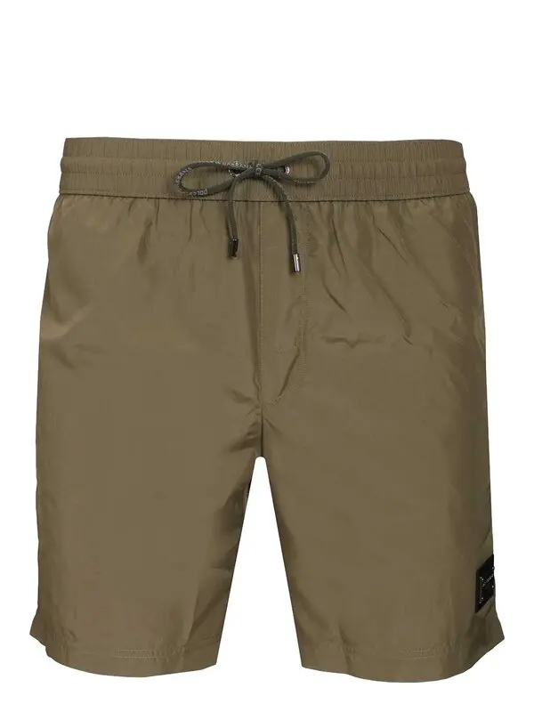 Dolce & Gabbana Nylon Shorts With Drawstring Waist - Gray