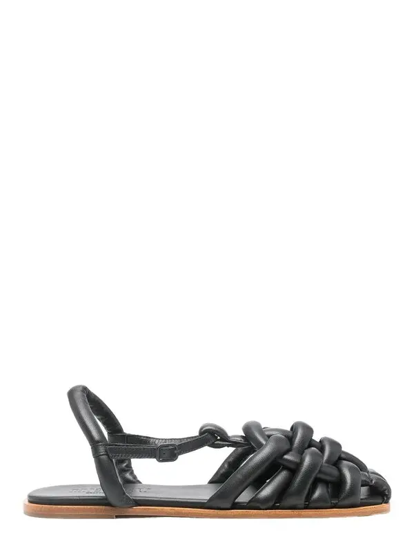 Hereu Calf Leather Caged Sandals - Black