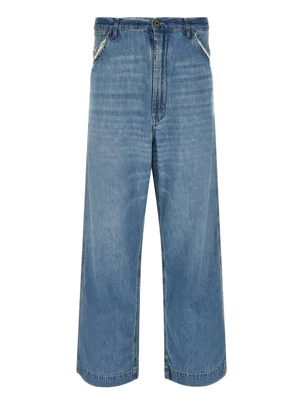 MAISON MARGIELA Four Stitches Wide Leg Jeans - Blue