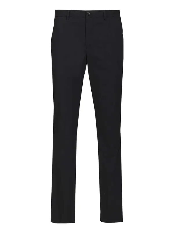 Giorgio Armani Flat Front Virgin Wool Trousers - Blue