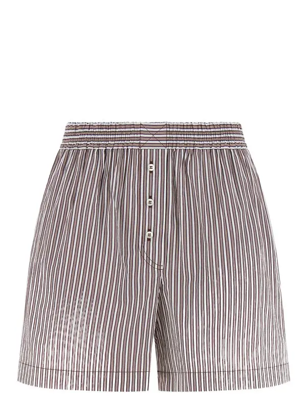 Brunello Cucinelli Cotton Poplin And Silk Striped Pajama Shorts - Multicolor