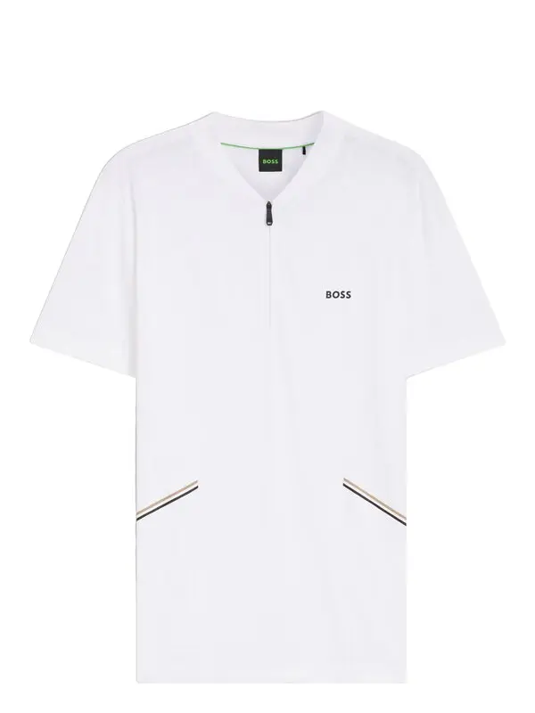BOSS Slim-fit Polo In Seamless Body-mapping Jersey - White