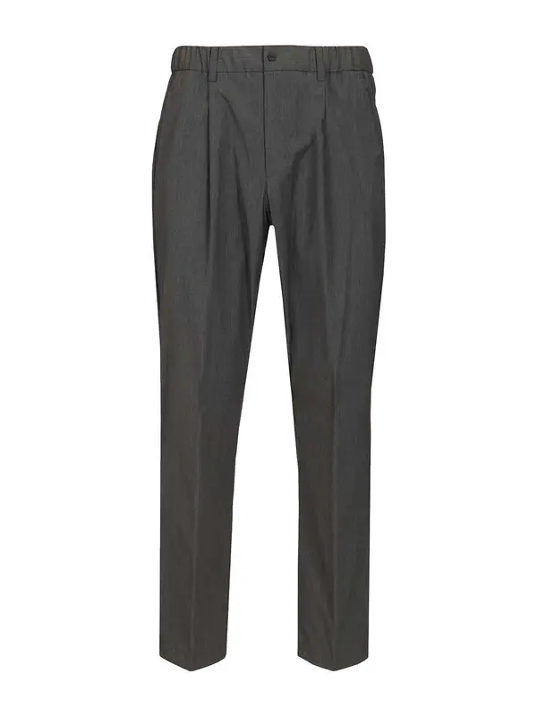 Herno Tech-merino Trousers With Drawstring Waist - Gray