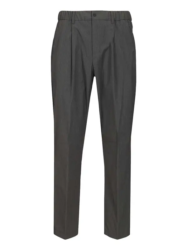 Herno Tech-merino Trousers With Drawstring Waist - Gray