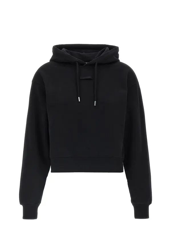 Jacquemus Le Hoodie Gros-grain Cropped Cotton Hoodie - Black