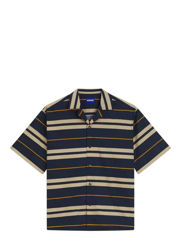 Hugo Relaxed-fit Shirt In Printed Cotton Poplin - Patterned