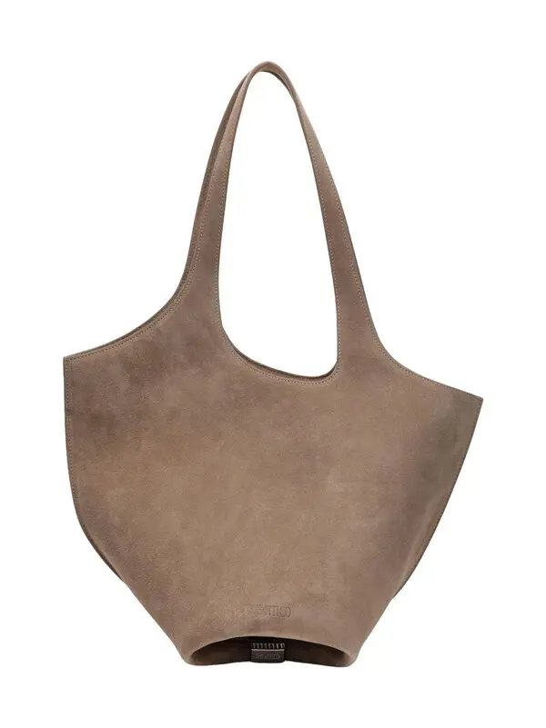 Attico La Scoop Medium Suede Bag - Cream