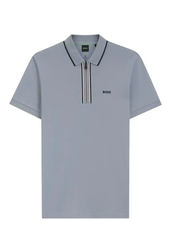 BOSS Active Slim-fit Polo Shirt In Moisture-wicking Stretch Cotton - Dark Grey