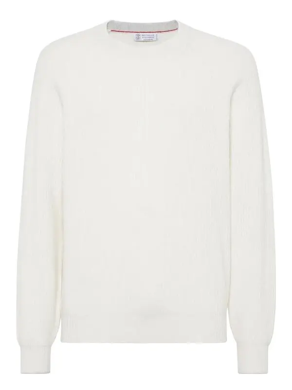 Brunello Cucinelli Cashmere Ribbed Crewneck Sweater - Multicolor