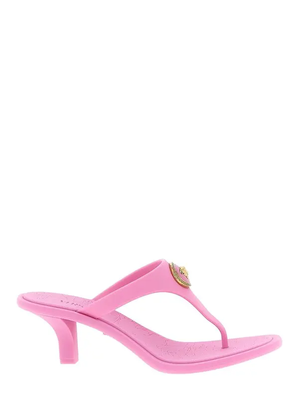 Versace Alia Thong Sandals With Medusa Detail - Pink