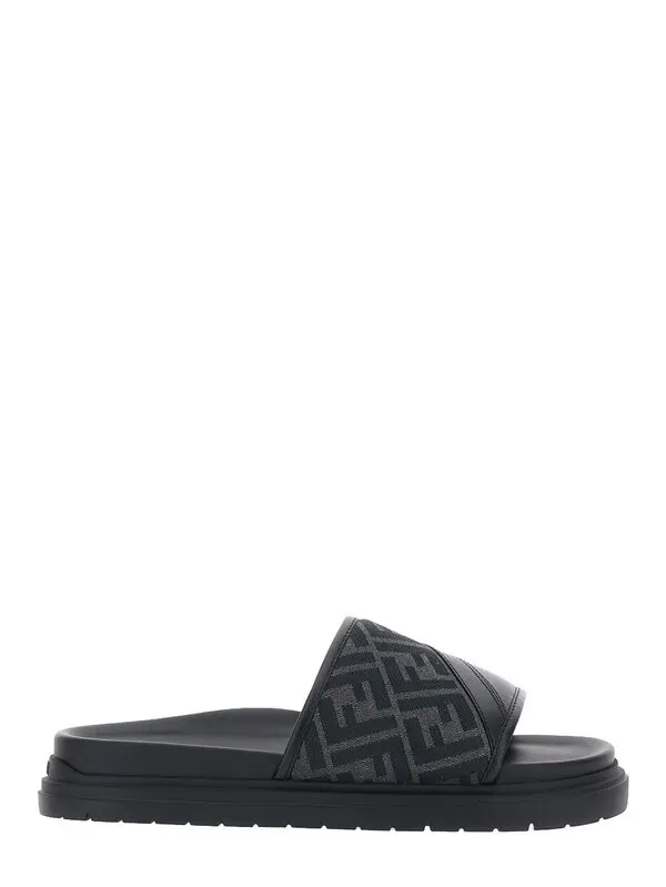 Fendi Ff Diagonal Motif Jacquard Strap Sandals - Multicolor