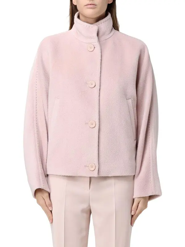 Max Mara Alpaca And Virgin Wool Blend Coat - Pink