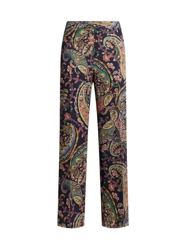Etro Bootcut Trousers With Paisley Print - Multicolor