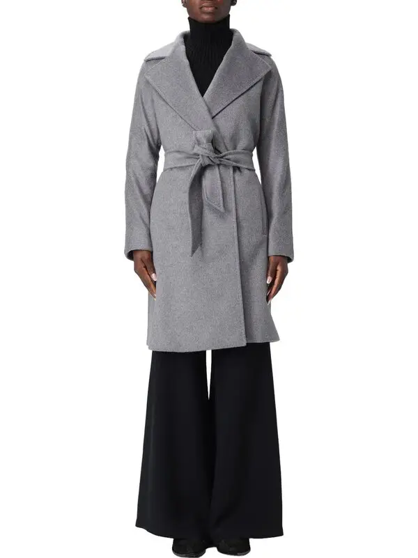 Max Mara Belted Wool Coat - Gray