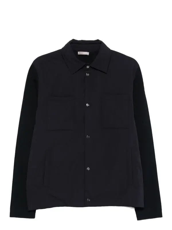 Herno Cotton Jacket With Knitted Sleeves - Multicolor