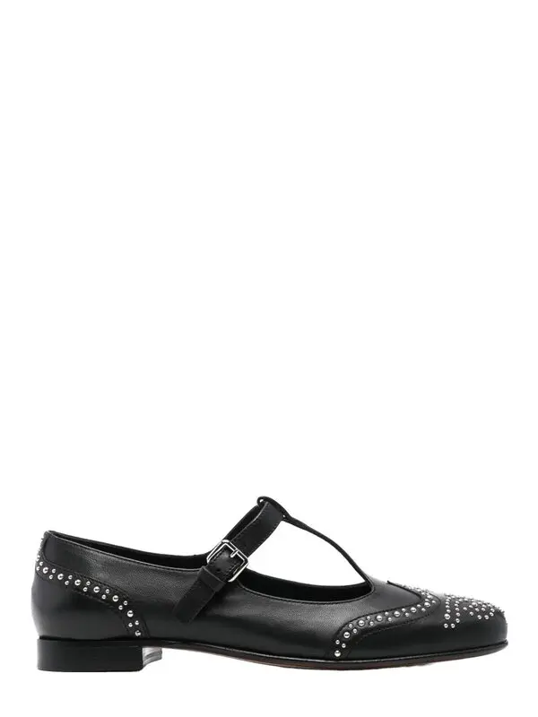 Church's Leather Mary Jane Ballet Flats With Buckle Fastening And Stud Detailing - Multicolor