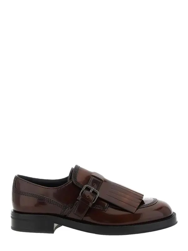 Church's Calf Leather Monk Strap Shoes With Fringe Detailing - Brown