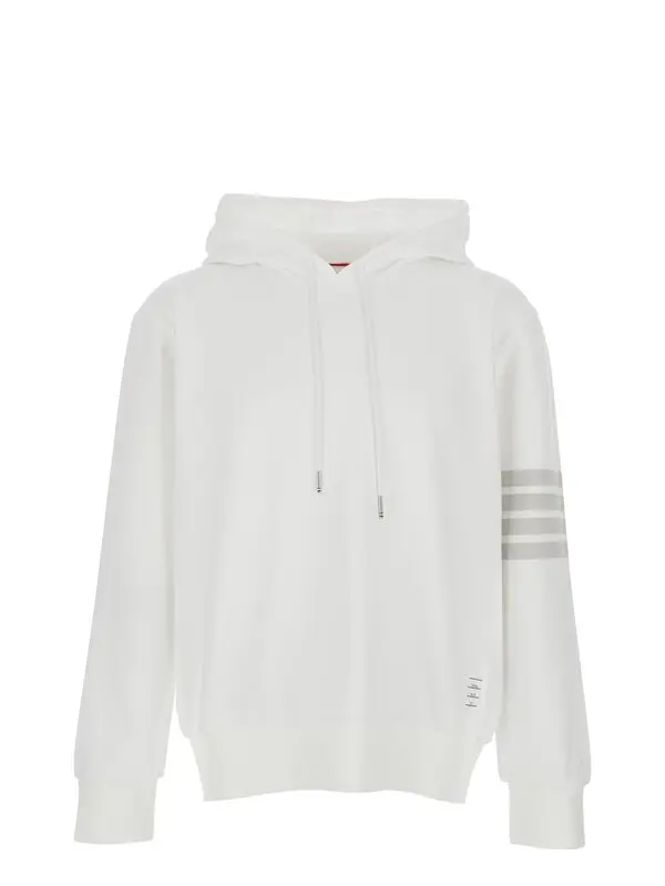 Thom Browne Cotton Hooded Sweatshirt With 4-bar Logo - Multicolor