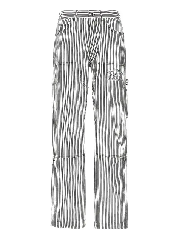 Amiri Carpenter Pants With Striped Pattern And Logo Embroidery - Multicolor
