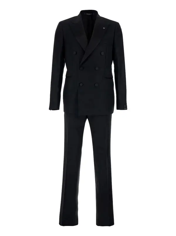 Tagliatore Double-breasted Suit With Peak Revers In Wool For - Multicolor