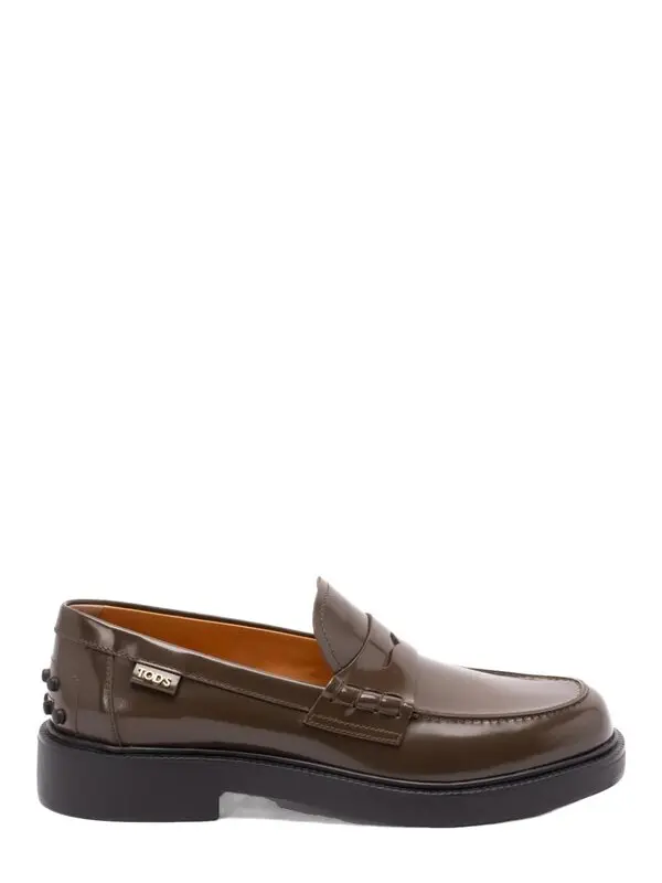 TOD'S Shaded Finishing Leather Penny Loafers - Brown