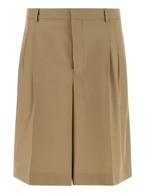 Ami Fresh Wool Bermuda Shorts - Cream