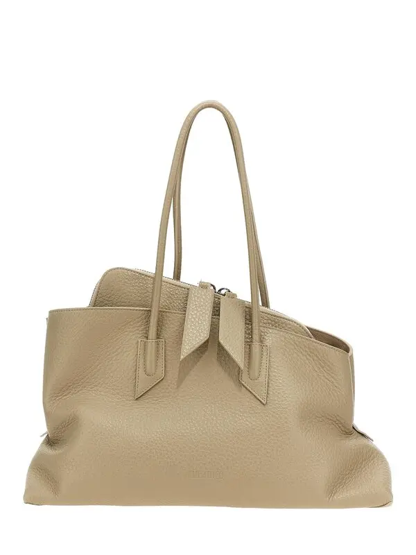 Attico La Passeggiata Medium Grained Leather Shoulder Bag - Cream
