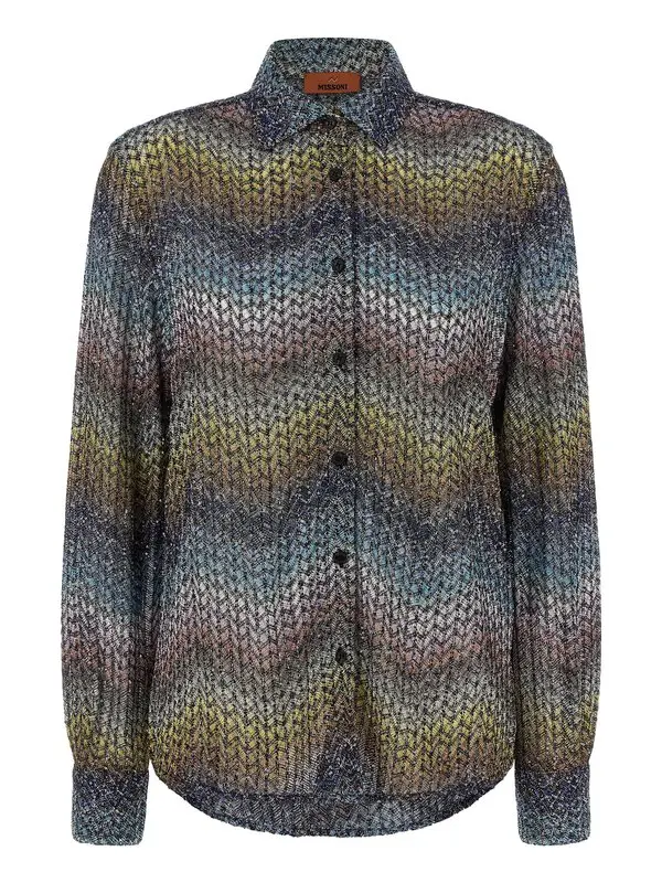 Missoni Lamé Viscose Shirt With Micro Sequins - Multicolor