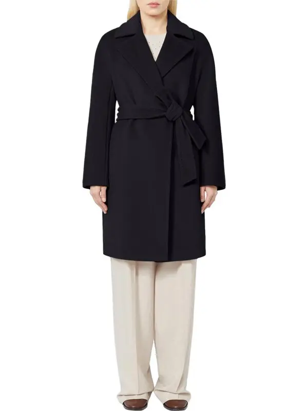 Max Mara Wool Wrap Coat - Black