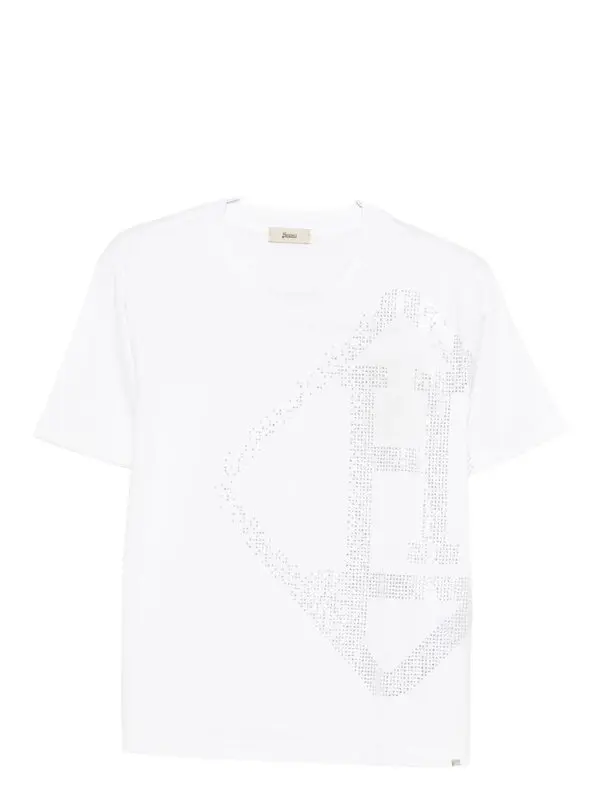 Herno Cotton Crewneck T-shirt With Embellished Logo - Multicolor