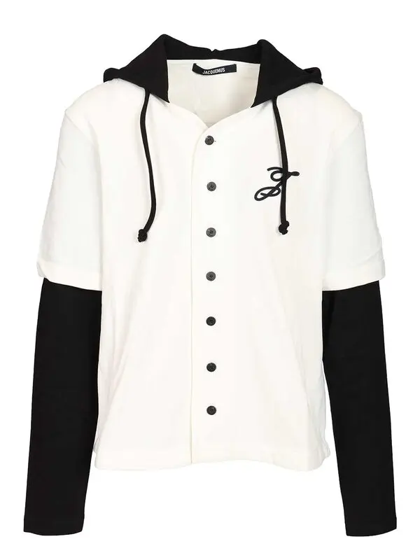 Jacquemus J" Embroidered Layered Baseball T-shirt - White