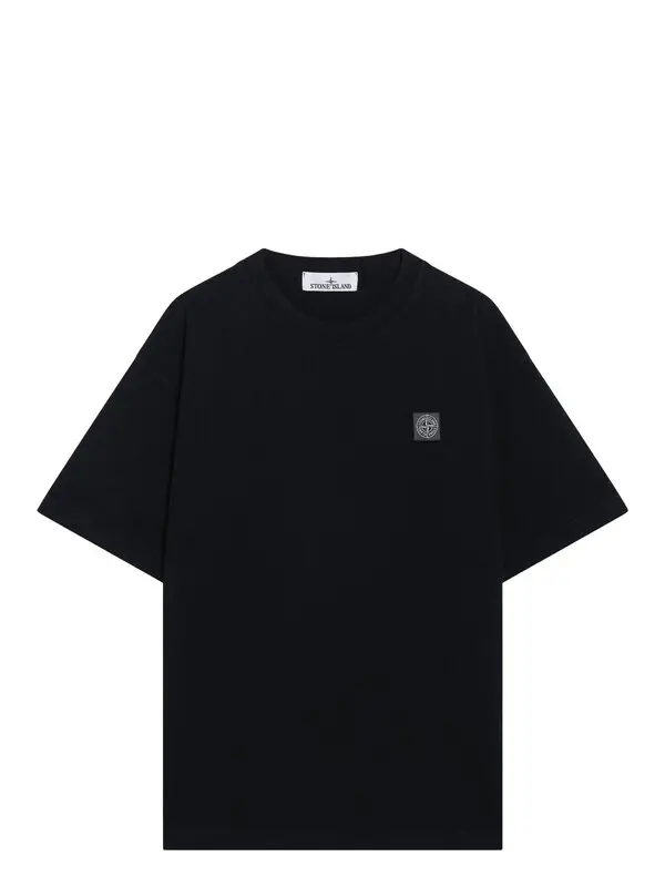 Stone Island Navy T-shirt With Logo Patch - Blue