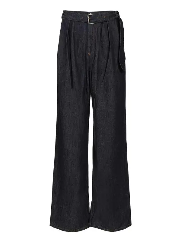 Dries Van Noten High-waisted Wide-leg Cotton Trousers - Blue