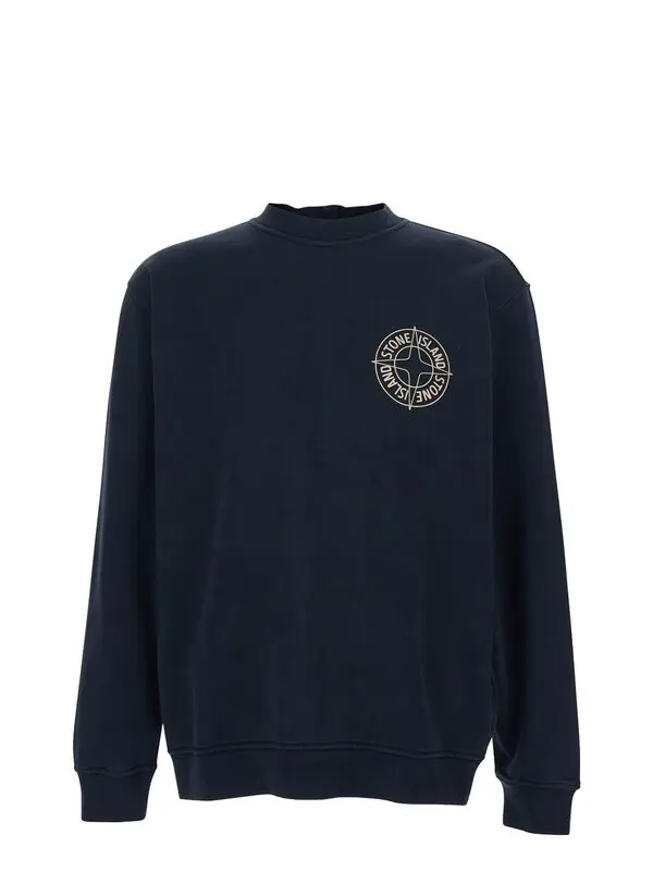 Stone Island Cotton Crewneck Sweatshirt With Logo Detail - Multicolor